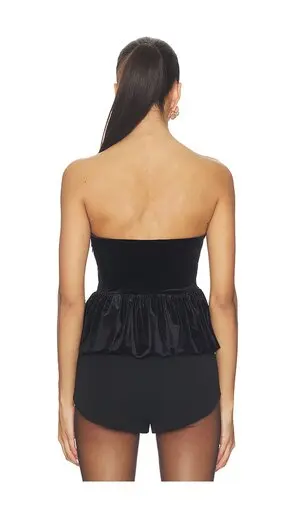Steve Madden Velvet Bubble Hem Strapless Top