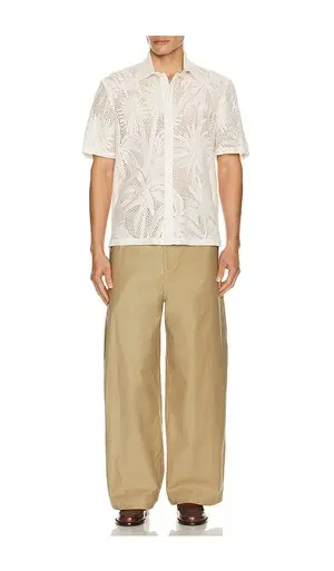 Simkhai Conrad Short Sleeve Shirt In . Also - White