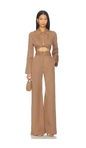 Matthew Bruch Collared Long Sleeve Wrap Top