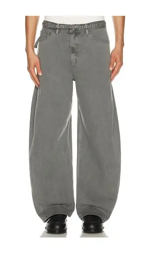 LE17SEPTEMBRE Garment Dyed Curved Jeans - Grey