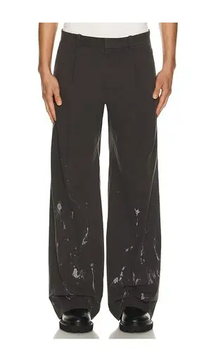 We11Done Painted Wide Leg Trousers - Grey