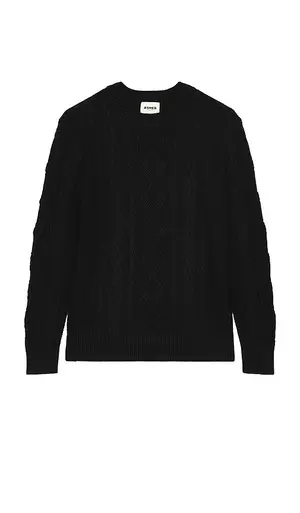 ASHER Andre Cable Knit Sweater In . Also - Black