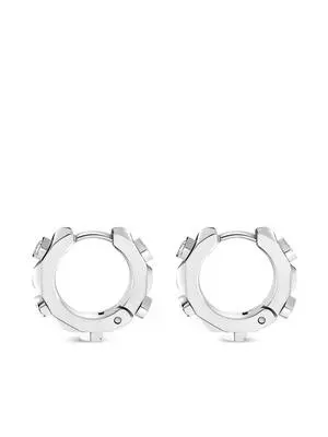 Philipp Plein Stainless Steel Hoop Earrings - Silver