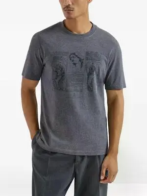 Brunello Cucinelli Graphic-print Crew-neck T-shirt - Grey