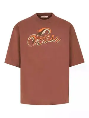 Marni Logo-detail Short-sleeve T-shirt - Brown