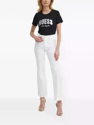 Guess Rhinestone Embellished Flared Jeans