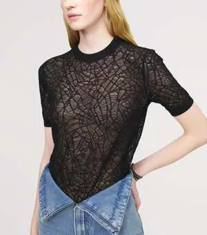 Alexander McQueen Cotton-silk Lace Spider Top