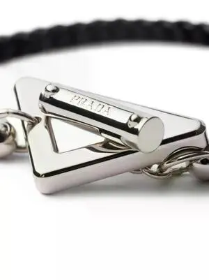 Prada T-bar Leather Bracelet - Silver