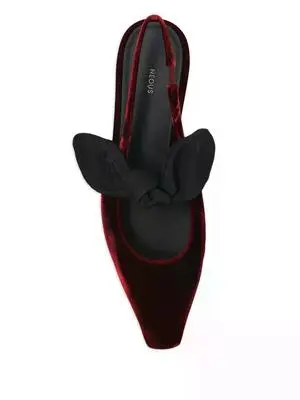 NEOUS Burgundy Bow Slingback Pumps - Black