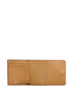 Prada Triangle-logo Saffiano Leather Wallet - Neutrals