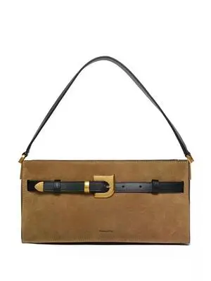 Nanushka Mini Harmonica Buckle-detail Shoulder Bag - Neutrals