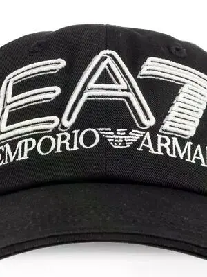 EA7 Logo Embroidered Cap - Black