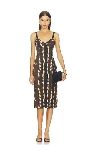 VAILLANT Bustier Midi Dress - Brown