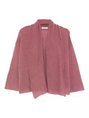 Fedeli Rosewood Open Front Long Sleeve Cardigan - Pink