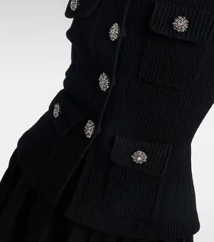 SELF-PORTRAIT Embellished Pleated Minidress