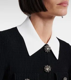 SELF-PORTRAIT Embellished Pleated Minidress