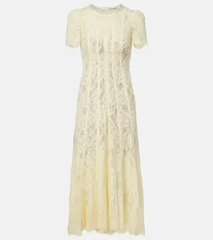 SELF-PORTRAIT Embellished Lace Midi Dress