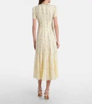 SELF-PORTRAIT Embellished Lace Midi Dress