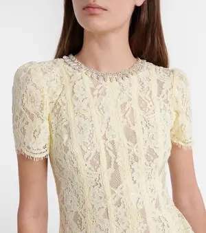 SELF-PORTRAIT Embellished Lace Midi Dress