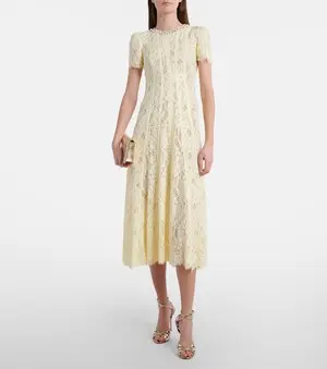 SELF-PORTRAIT Embellished Lace Midi Dress