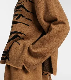 Alaïa Jacquard Turtleneck Sweater With Tiger Print