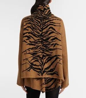 Alaïa Jacquard Turtleneck Sweater With Tiger Print