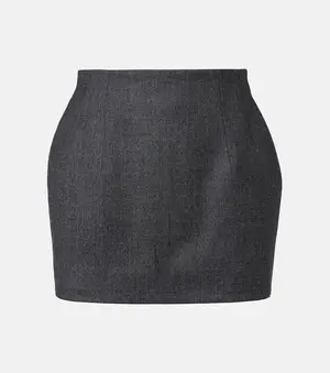 Wardrobe.NYC Wool Miniskirt In Mid Charcoal
