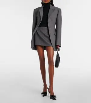Wardrobe.NYC Wool Miniskirt In Mid Charcoal
