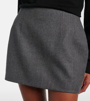 Wardrobe.NYC Wool Miniskirt In Mid Charcoal