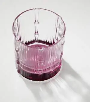La DoubleJ Bamboo Set Of 2 Crystal Tumblers