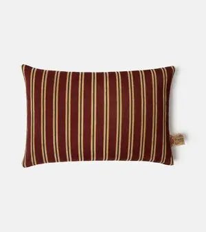 THE HOUSE OF LYRIA Glisente Striped Cotton And Linen Cushion - Red