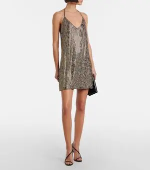 Roberto Cavalli Embellished Halterneck Slip Dress