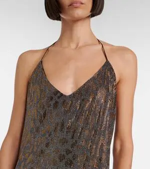 Roberto Cavalli Embellished Halterneck Slip Dress