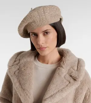 Max Mara Embellished Cashmere Beret