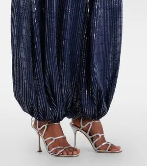 ADRIANA DEGREAS Sequined Wide-leg Trousers