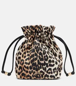 GANNI Leopard-print Pouch - Brown