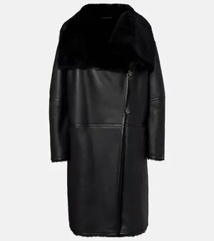 TOTEME Shearling-lined Leather Coat - Black