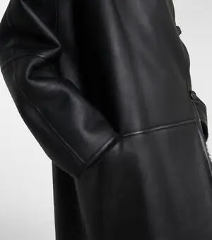 TOTEME Shearling-lined Leather Coat - Black