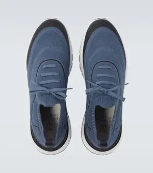 Brunello Cucinelli Techno Knit Lace-up Sneakers