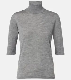 Max Mara Boa Virgin Wool Turtleneck Sweater - Grey