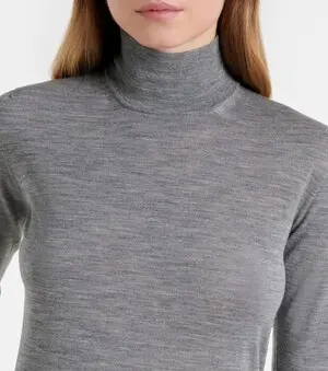 Max Mara Boa Virgin Wool Turtleneck Sweater - Grey