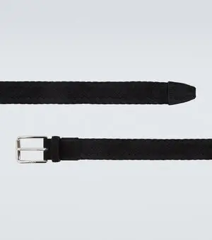 TOD'S Braided Suede Belt - Black