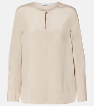 Max Mara Mitico Silk-blend Blouse - Beige
