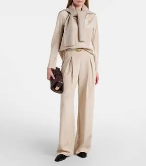 Max Mara Mitico Silk-blend Blouse - Beige