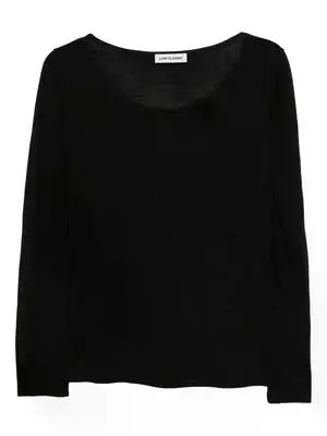 LOW CLASSIC Round Neck Knitted Top - Black