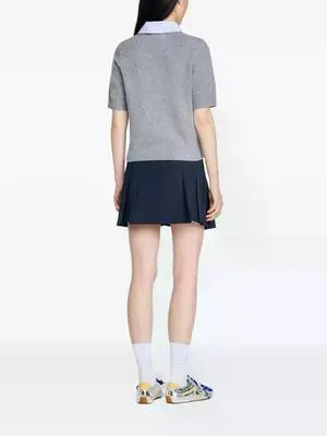 Sandro Detachable Striped Collar Wool Sweater