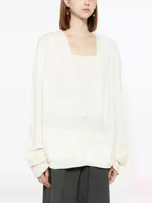 MA+ Long-sleeved Hoodie With Plunging V-neck And Slouchy Hood