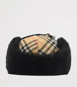 Burberry Wool Check Trapper Cap