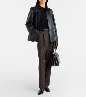 TOTEME Pleated Wide-leg Wool Trousers