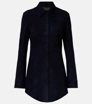 Stouls Geraldine Suede Shirt Dress - Blue